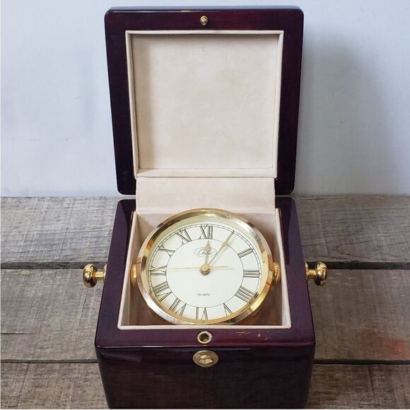 Chass | Accents | Chass Quartz Clock Boxed Treasure Chestcaptains Clock ...